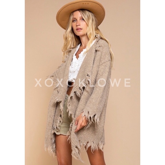 POL | Sweaters | Pol Tattered Up Cardigan Blazer Style Relaxed Fit ...